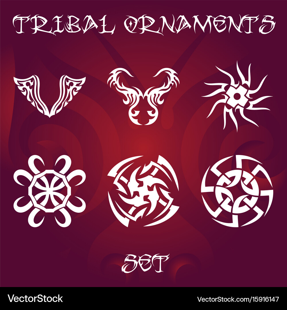 Tribal design elements and tattoo ornaments Vector Image
