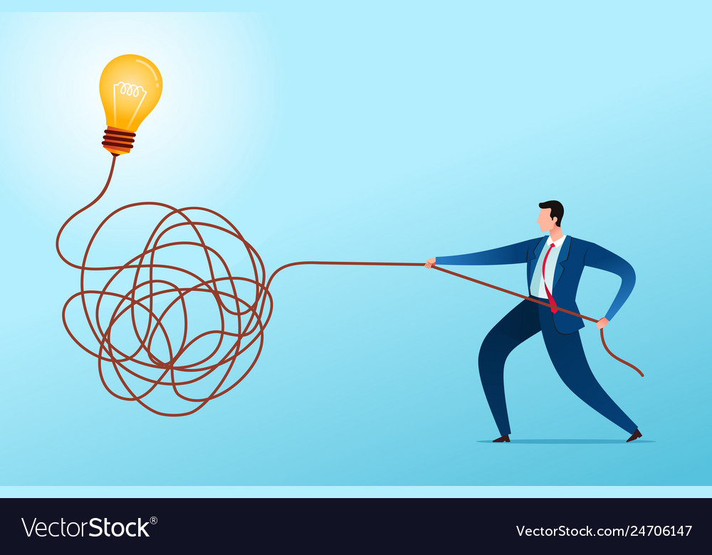 Untangle problem to achieve solution problem Vector Image