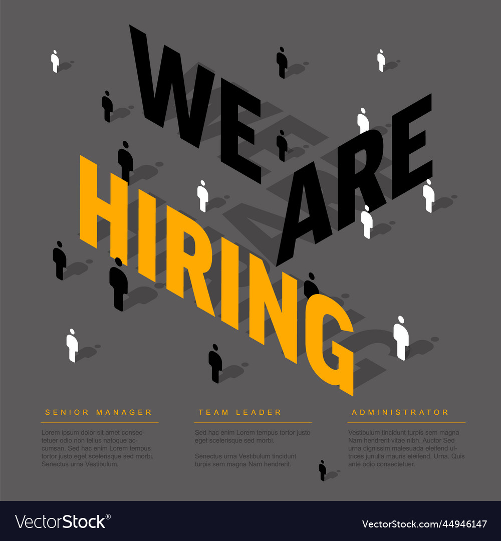 We are hiring minimalistic flyer template Vector Image