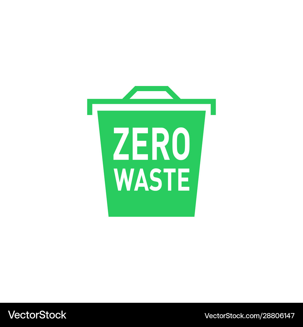 Zero waste icon green urn eco label emblem Vector Image