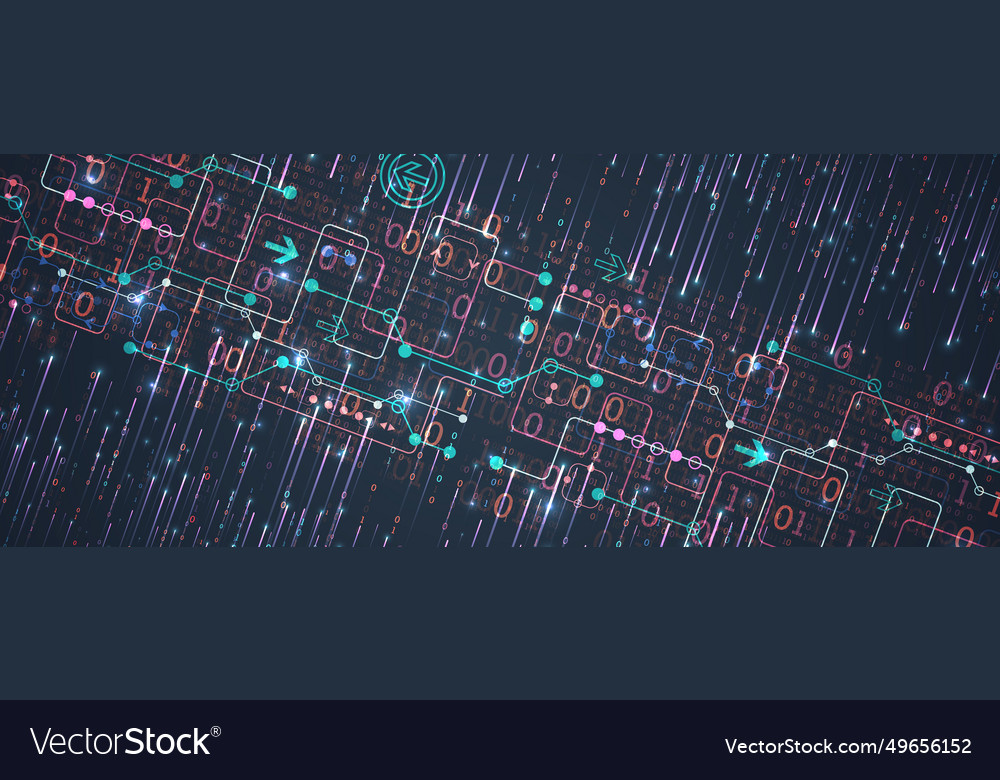 Abstract data gradient color background hand Vector Image