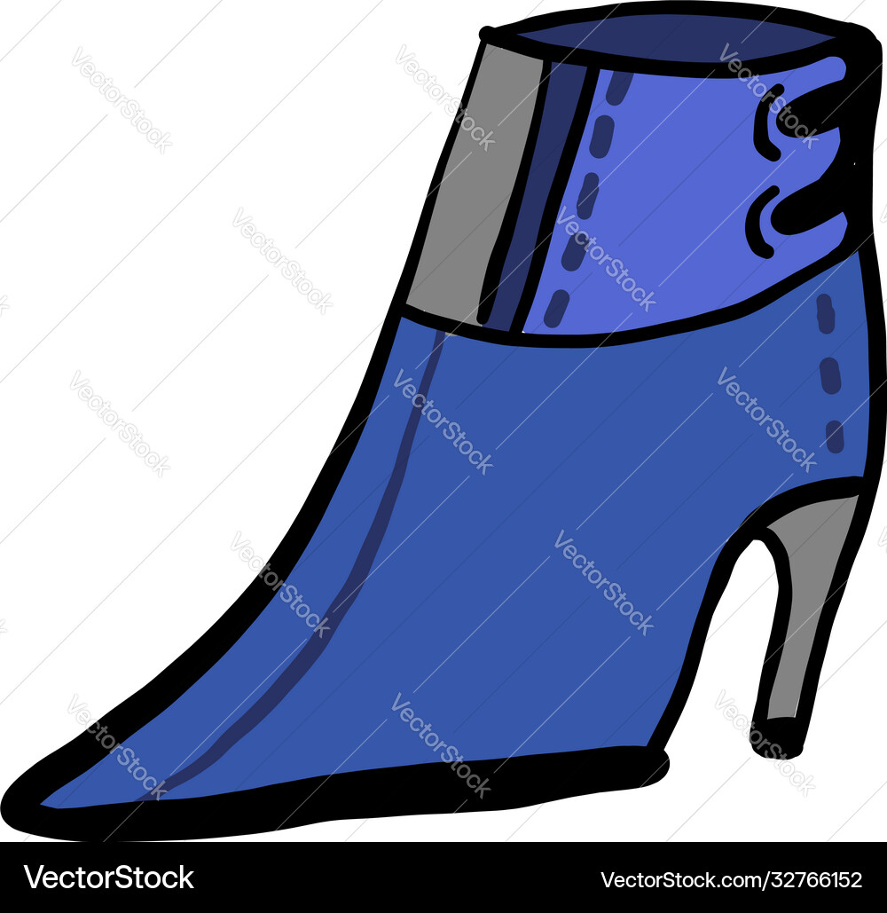Blue heel shoes on white background Royalty Free Vector