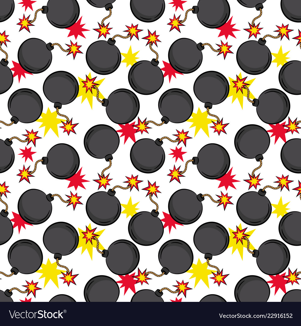 Cartoon bombs seamless pattern Royalty Free Vector Image