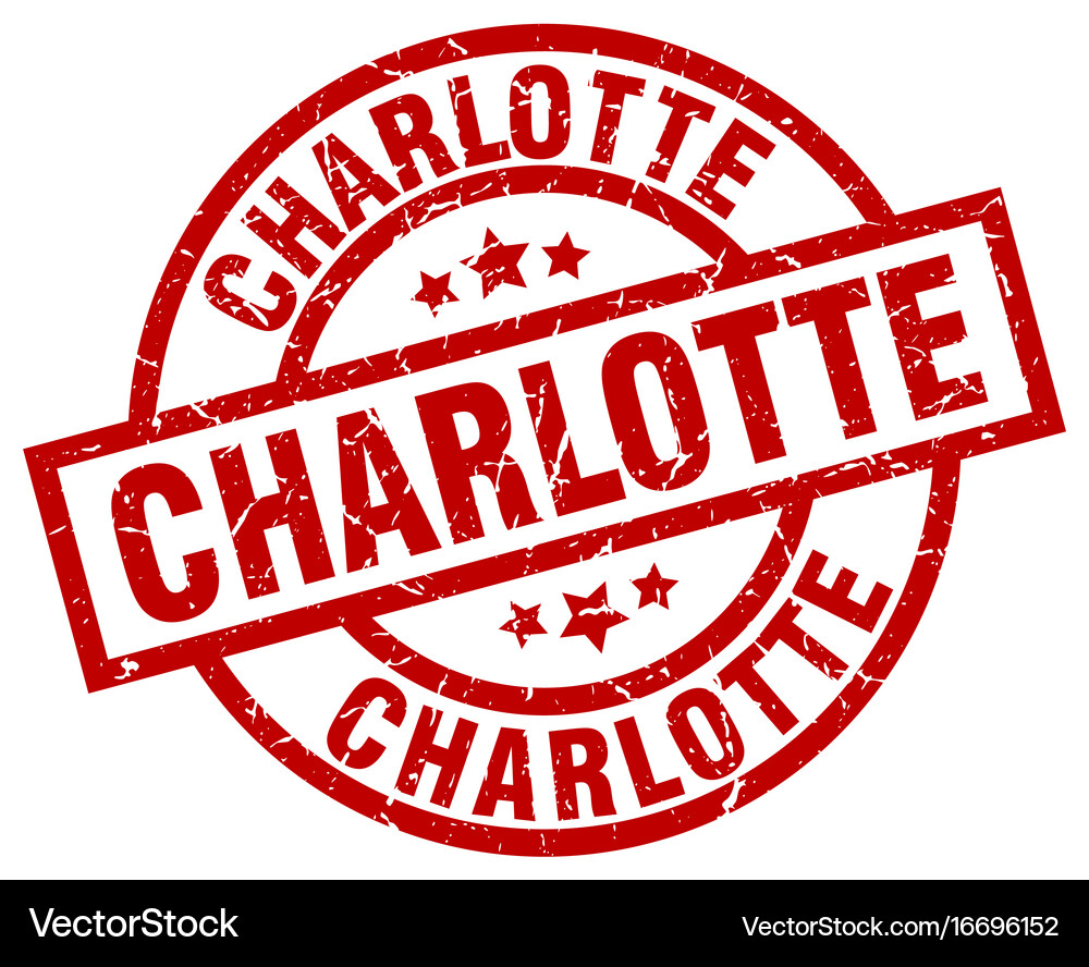 Charlotte red round grunge stamp Royalty Free Vector Image