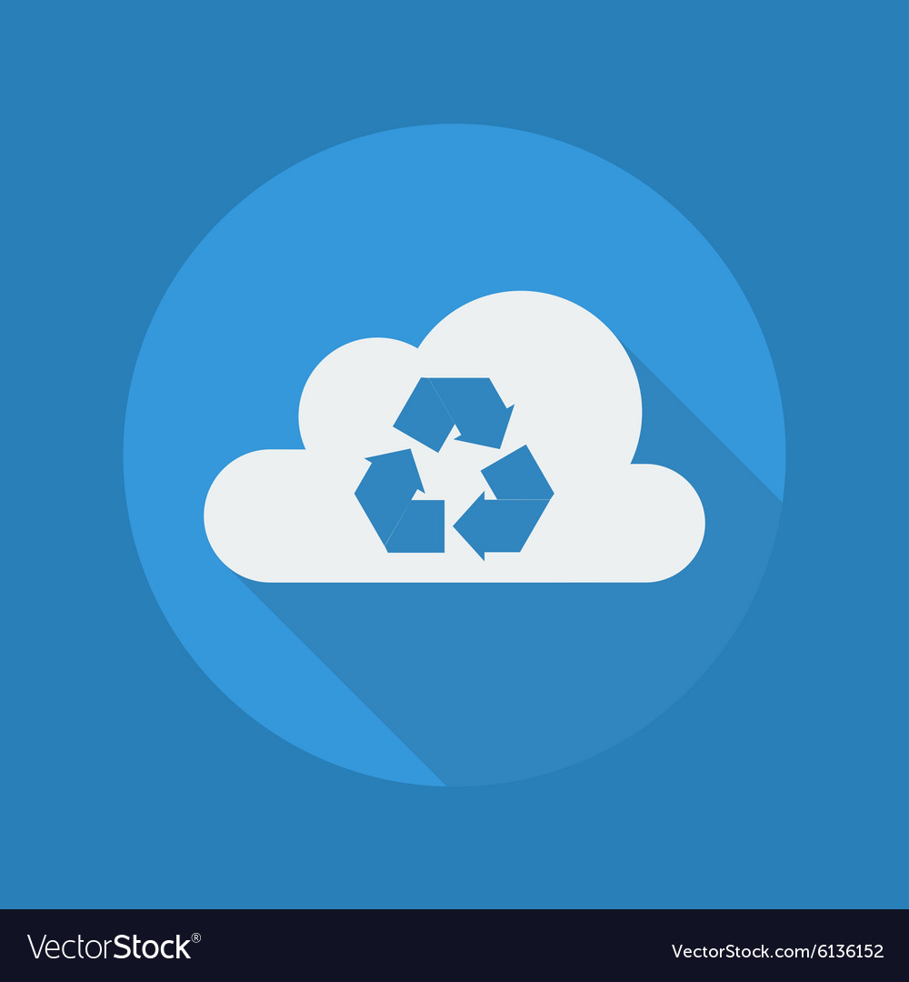 Cloud Computing Flat Icon Recycle Royalty Free Vector Image