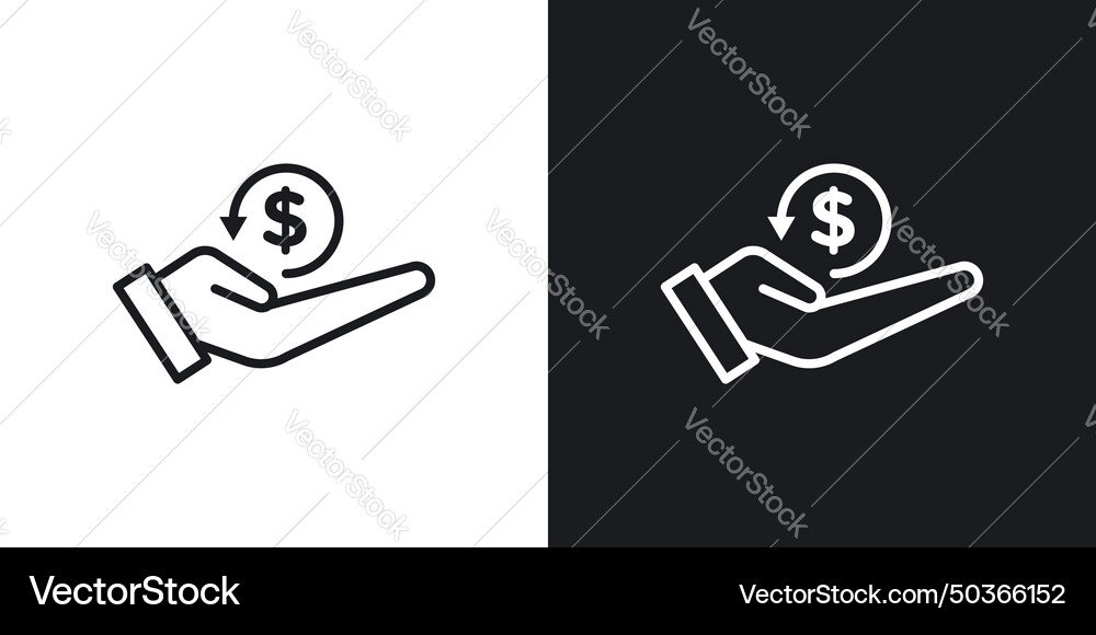 Donation icon set save money hand logo symbol Vector Image