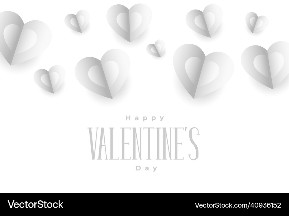 Elegant white flying hearts for valentines day Vector Image