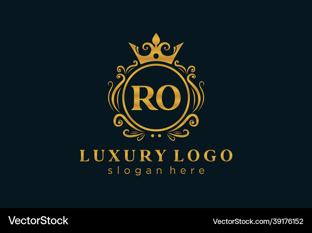 Initial ro letter royal luxury logo template Vector Image