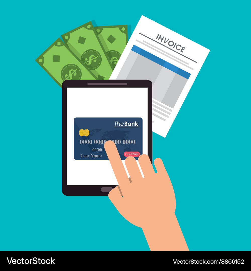 Invoice design money icon colorful Royalty Free Vector Image