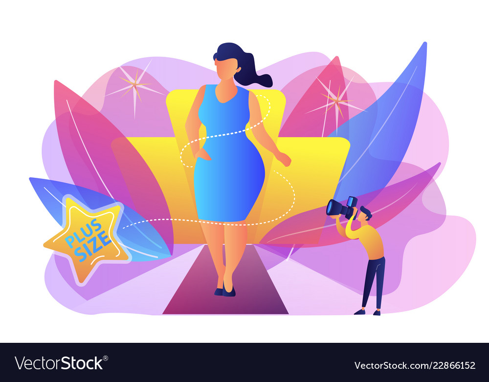 Plus size models concept Royalty Free Vector Image