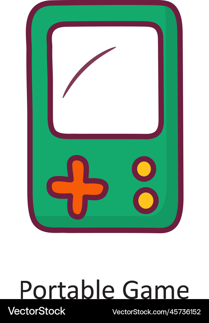 Portable game fill outline icon design illu Vector Image
