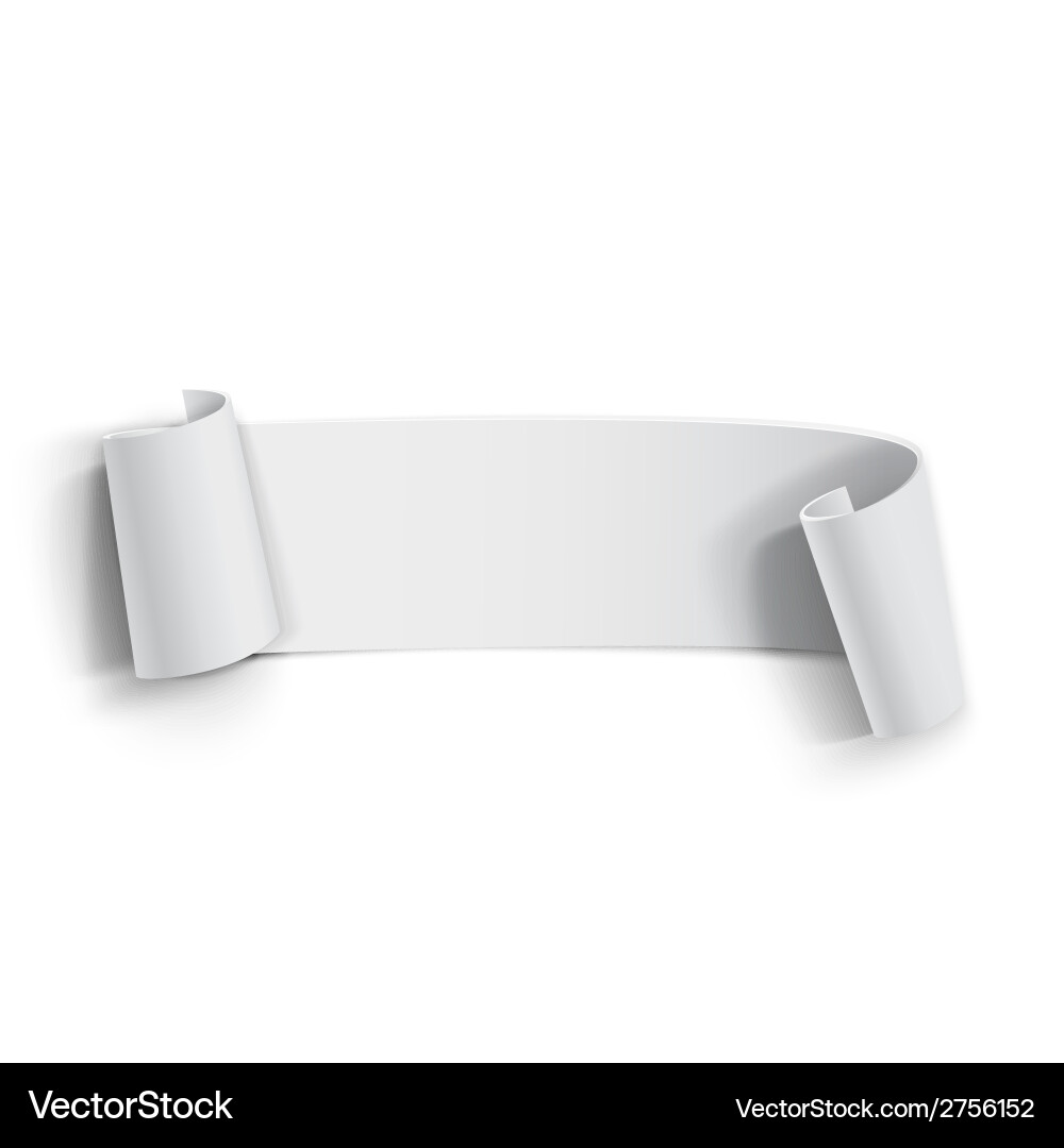 Realistic detailed curved paper banner Royalty Free Vector