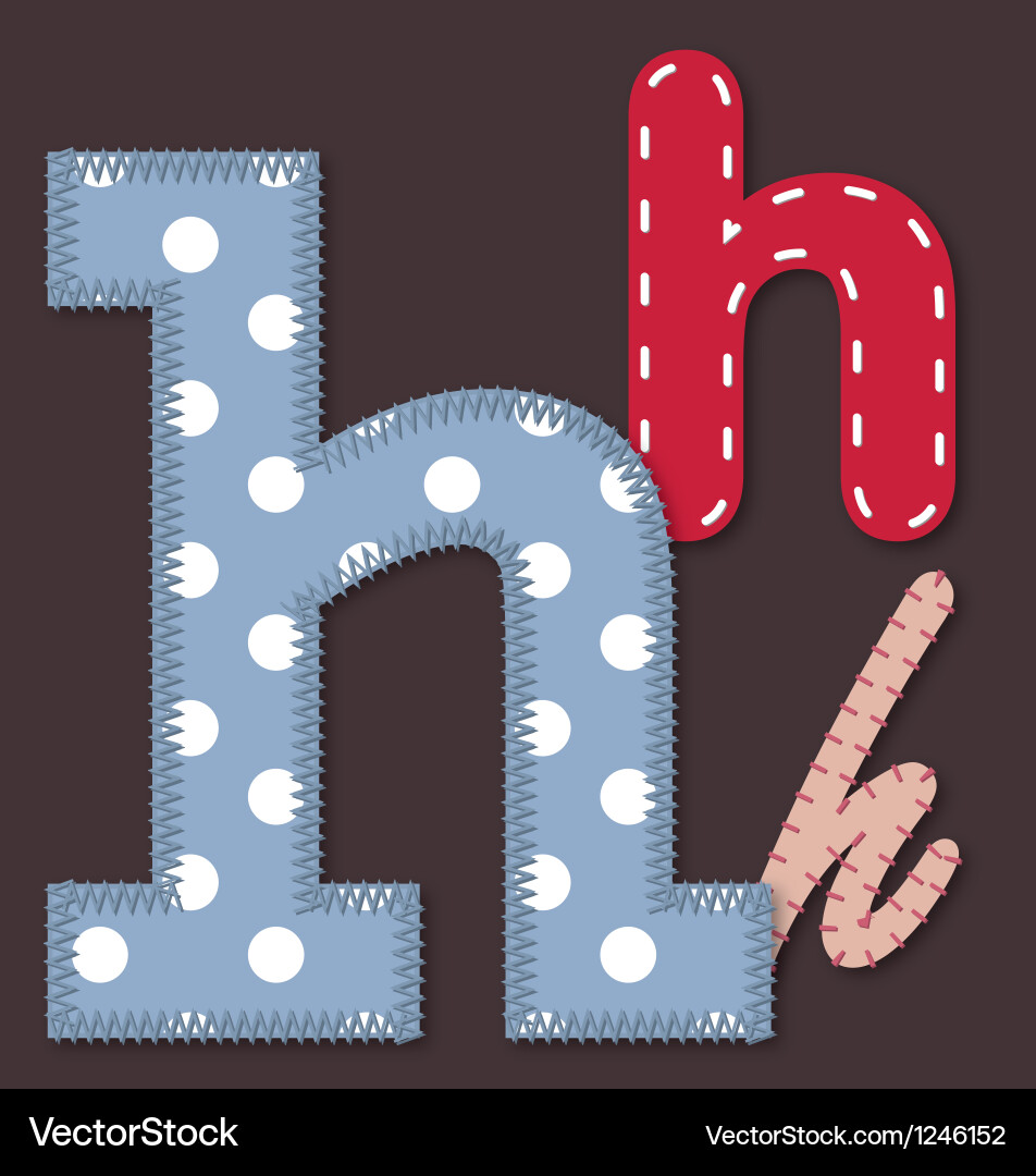 Set of stitched font - letter h Royalty Free Vector Image