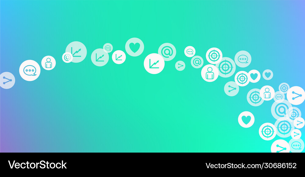 Social media marketing communication networking Vector Image