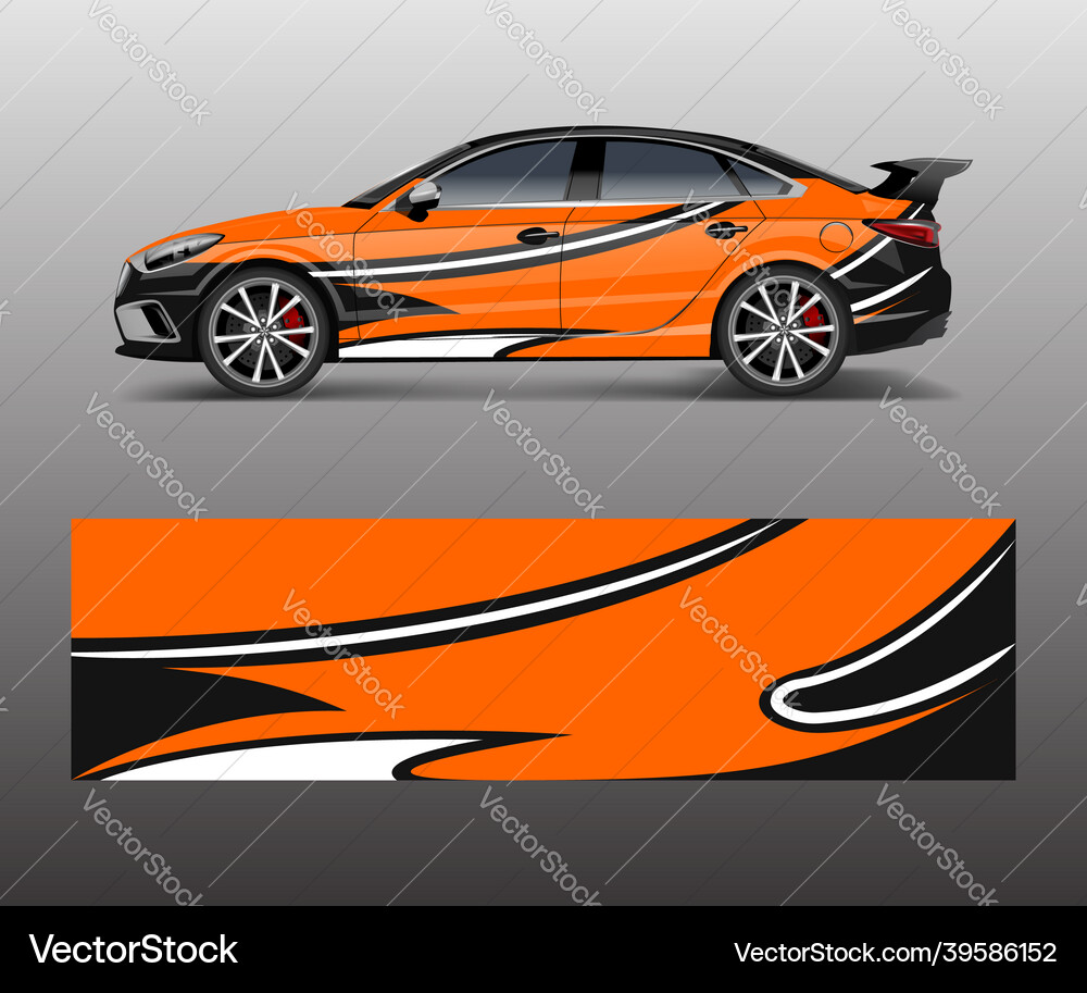 Wrap design for custom sport car racing Royalty Free Vector