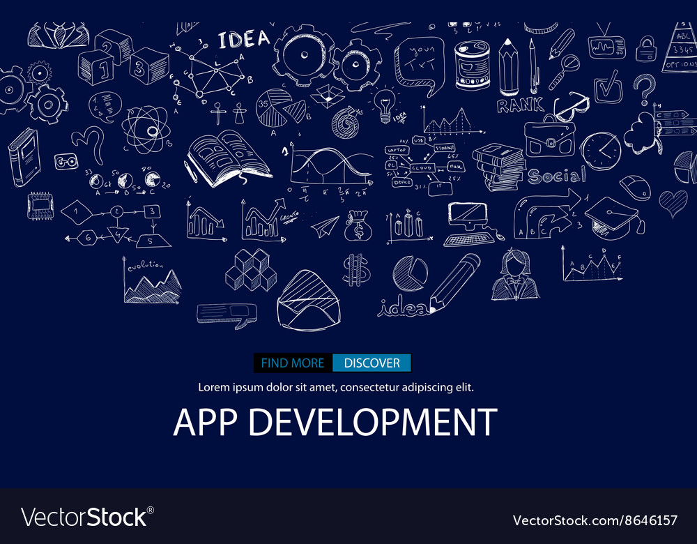App development infographic concept background Vector Image App development infographic concept background Vector Image