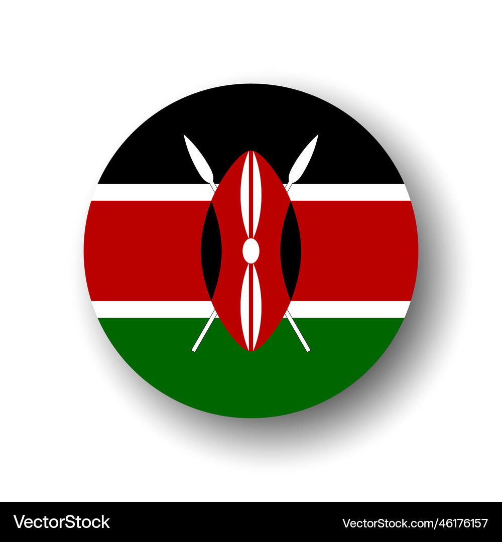 Circle flag of kenya Royalty Free Vector Image