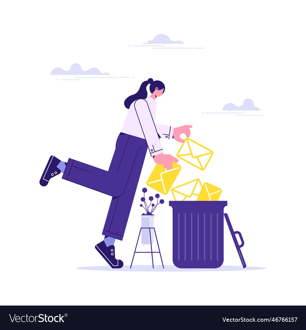 Cleaning digital memory cleaning e-mail remove Vector Image