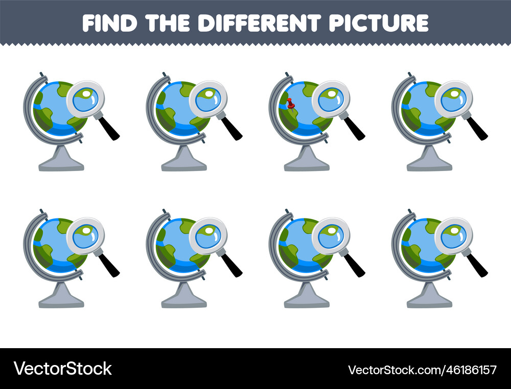 Education game for children find the different Vector Image
