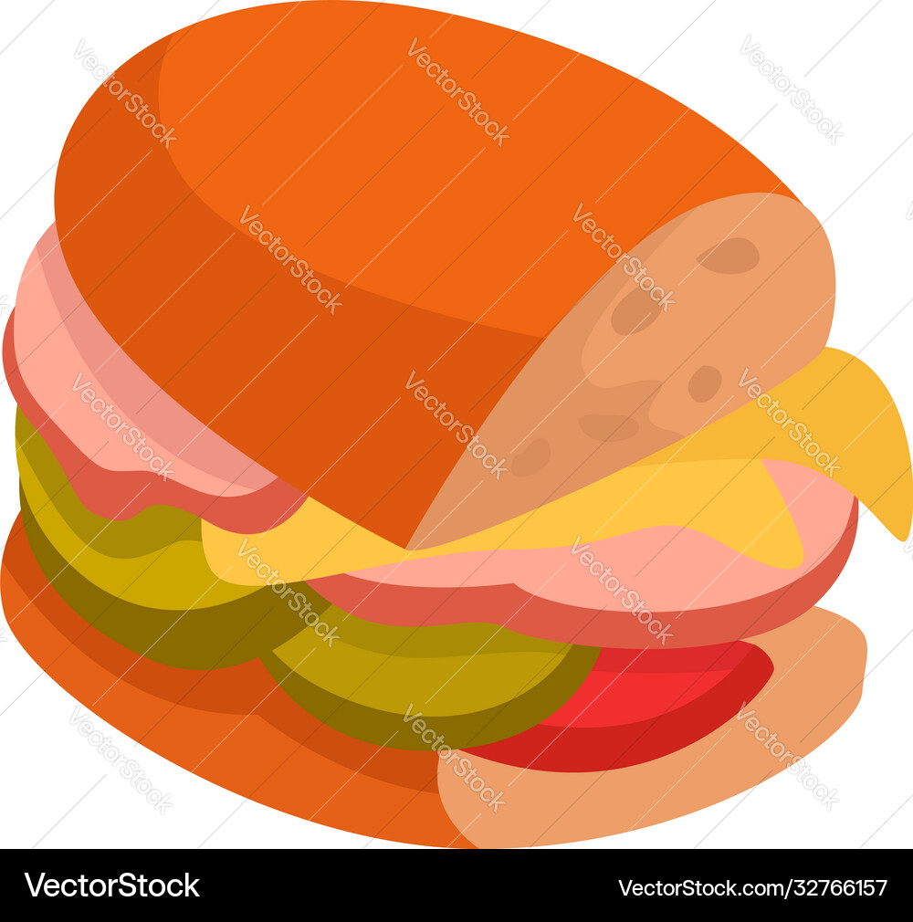 Homemade sandwich on white background Royalty Free Vector