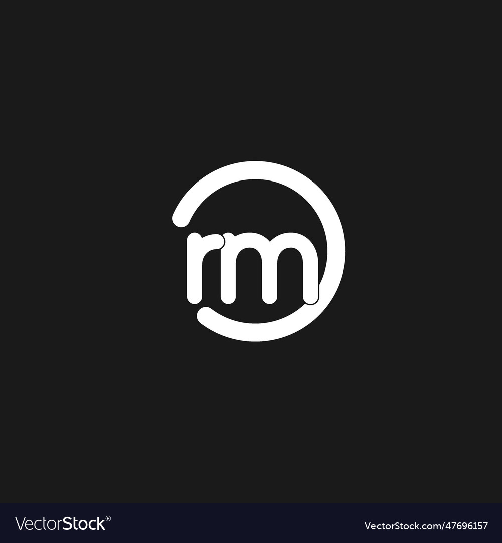 Initials rm logo monogram with simple circles Vector Image