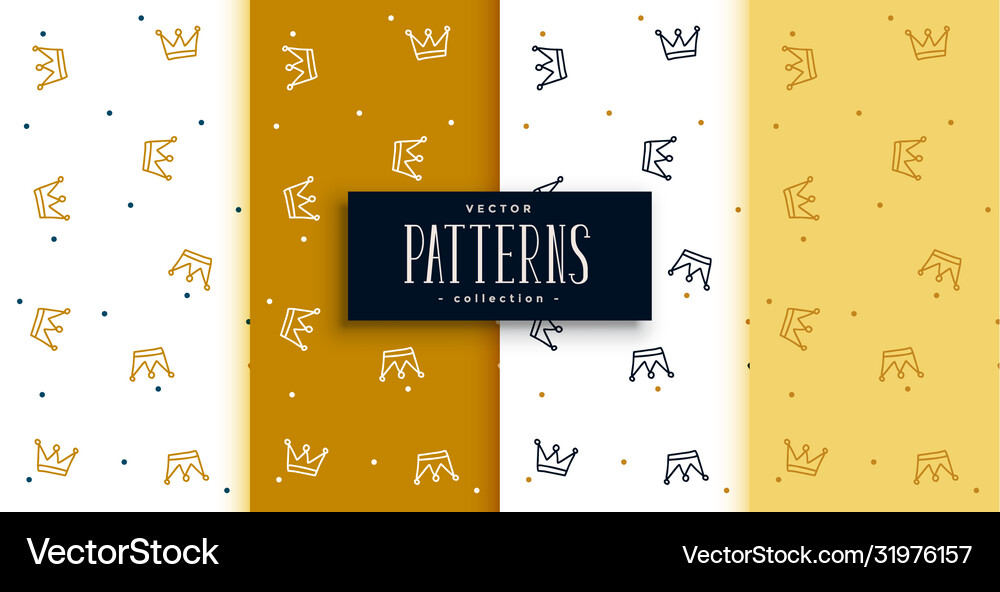 Leaves patterns set in golden shades design Vector Image