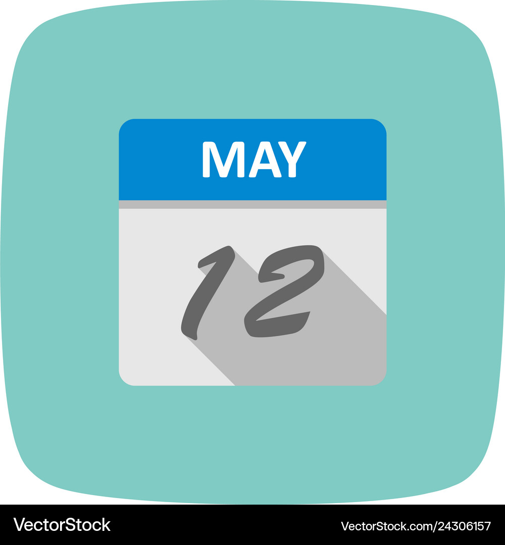 May 12th date on a single day calendar Royalty Free Vector