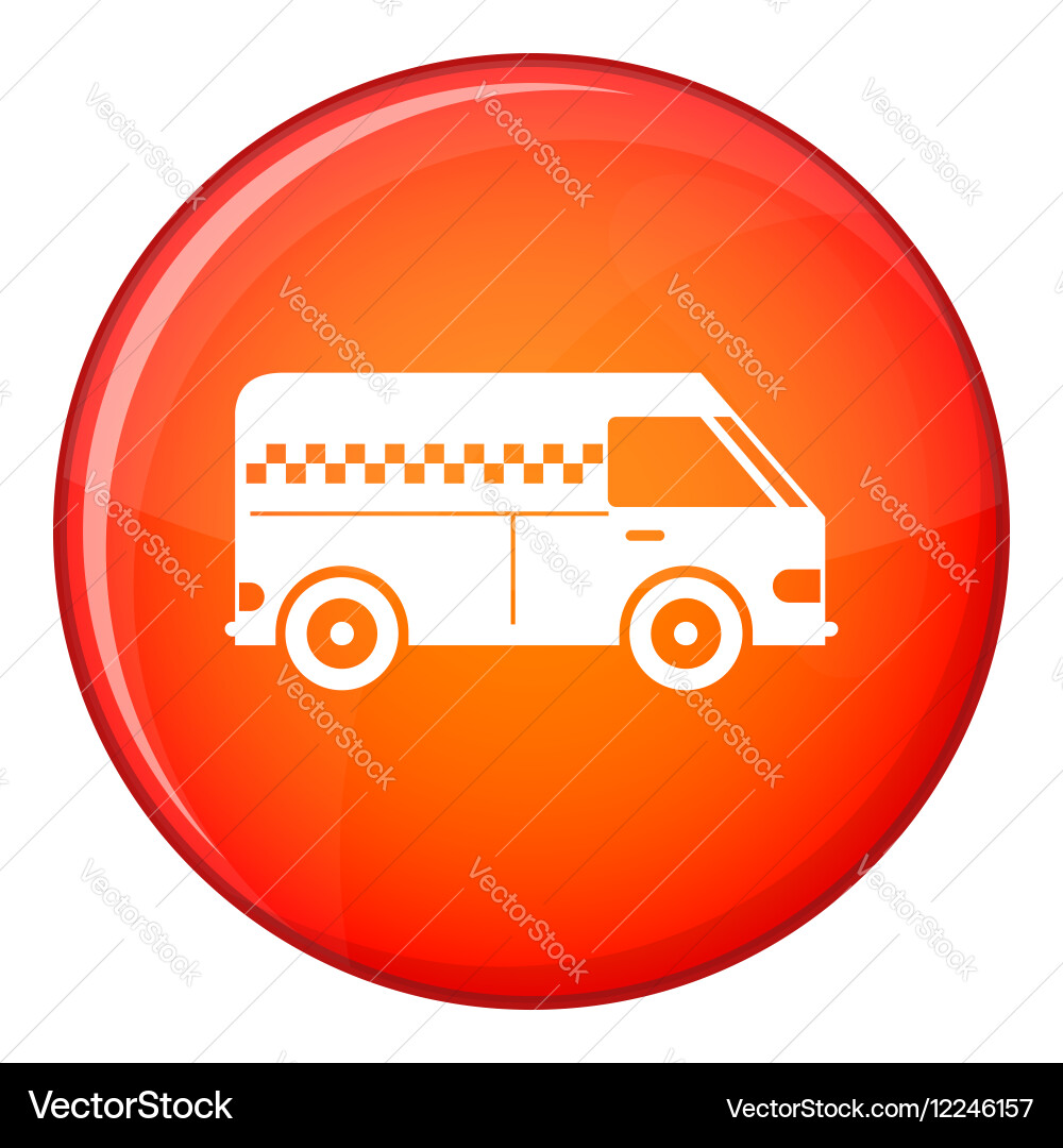 Minibus taxi icon flat style Royalty Free Vector Image