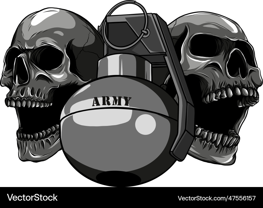 Monochrome hand grenade Royalty Free Vector Image