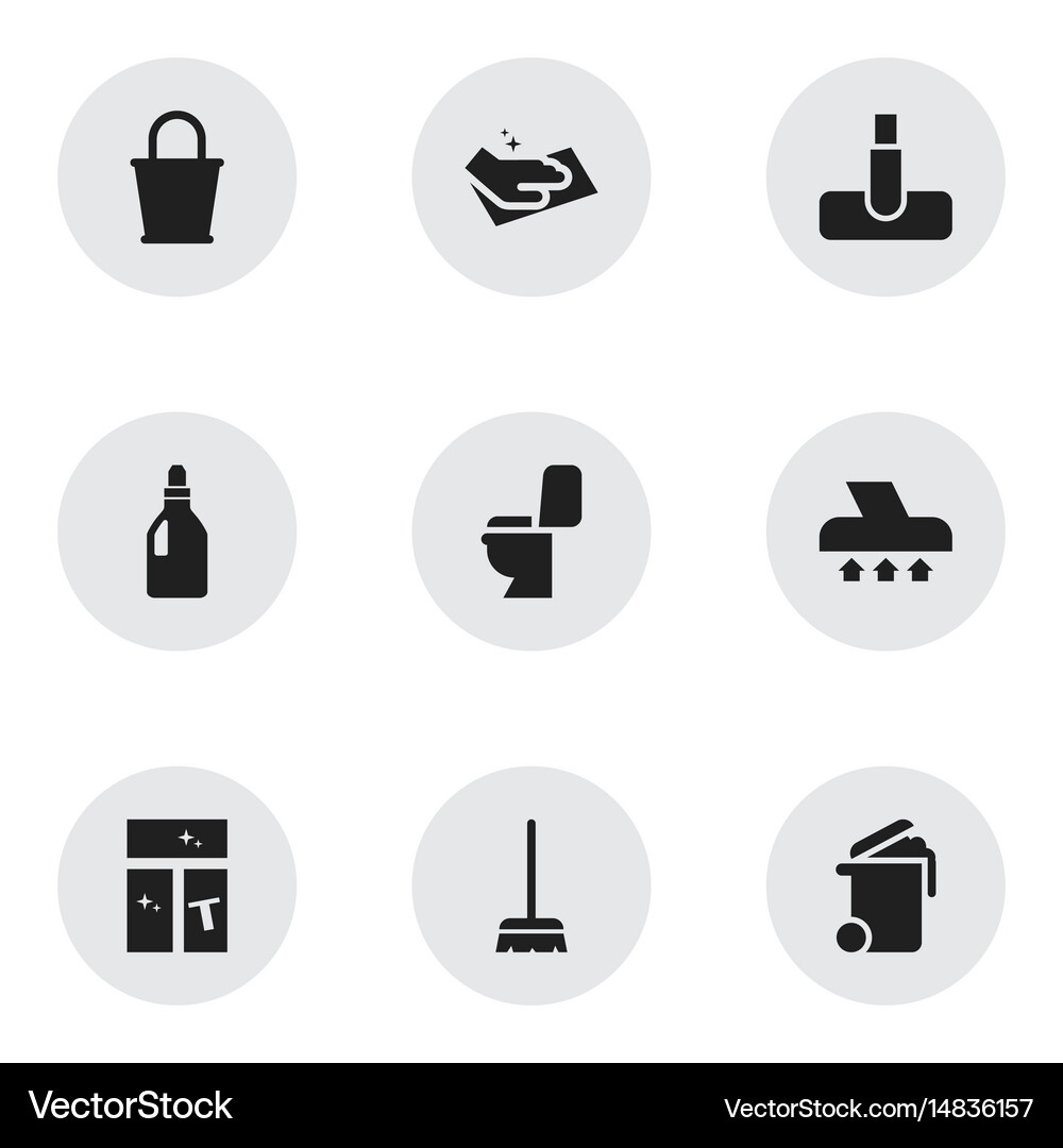 Set of 9 editable dry-cleaning icons includes Vector Image