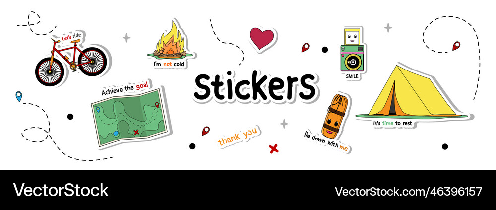 Stickers for travel Royalty Free Vector Image - VectorStock