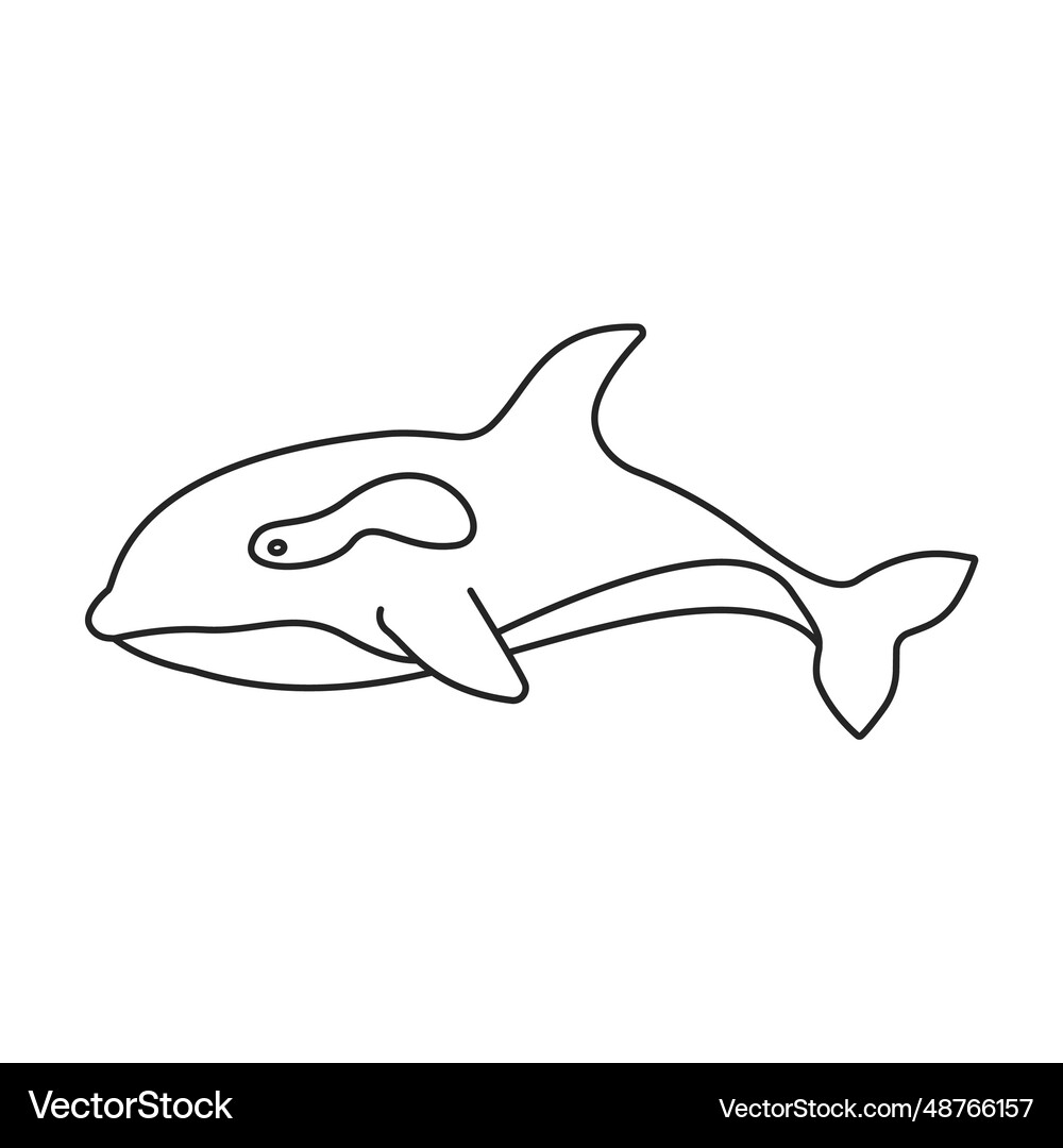 Whale orca icon outline logo isolated Royalty Free Vector