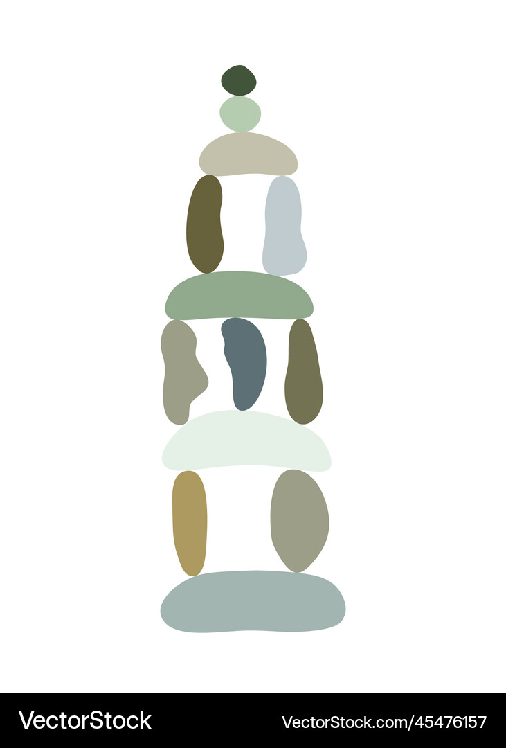 Zen stones cairns simple abstract flat style Vector Image