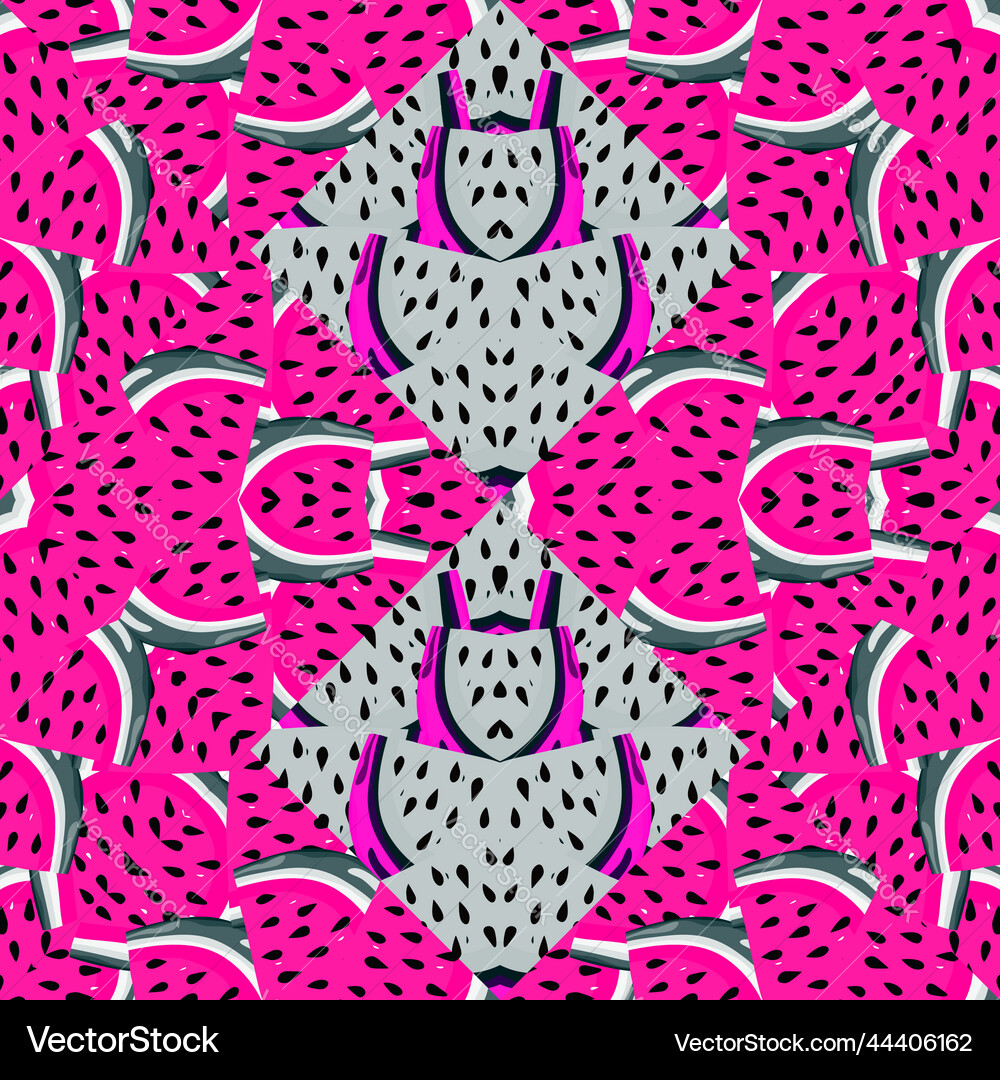 Abstract watermelon slices mosaic seamless Vector Image