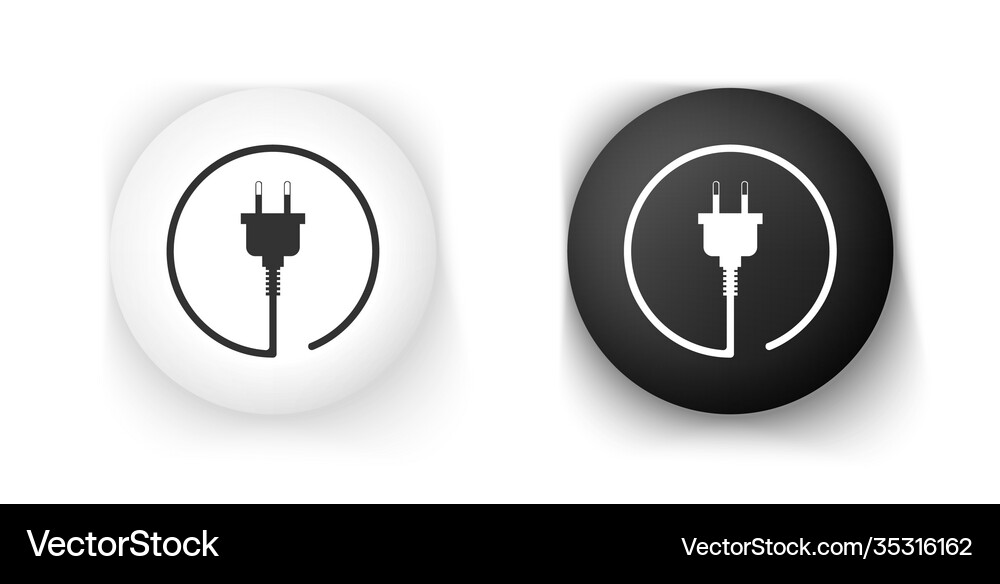Black and white electric plug icon isolated Vector Image