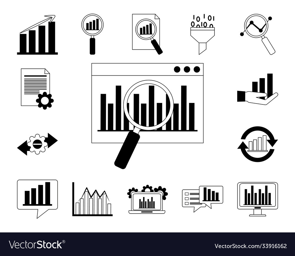 Data analysis business strategy and investment Vector Image