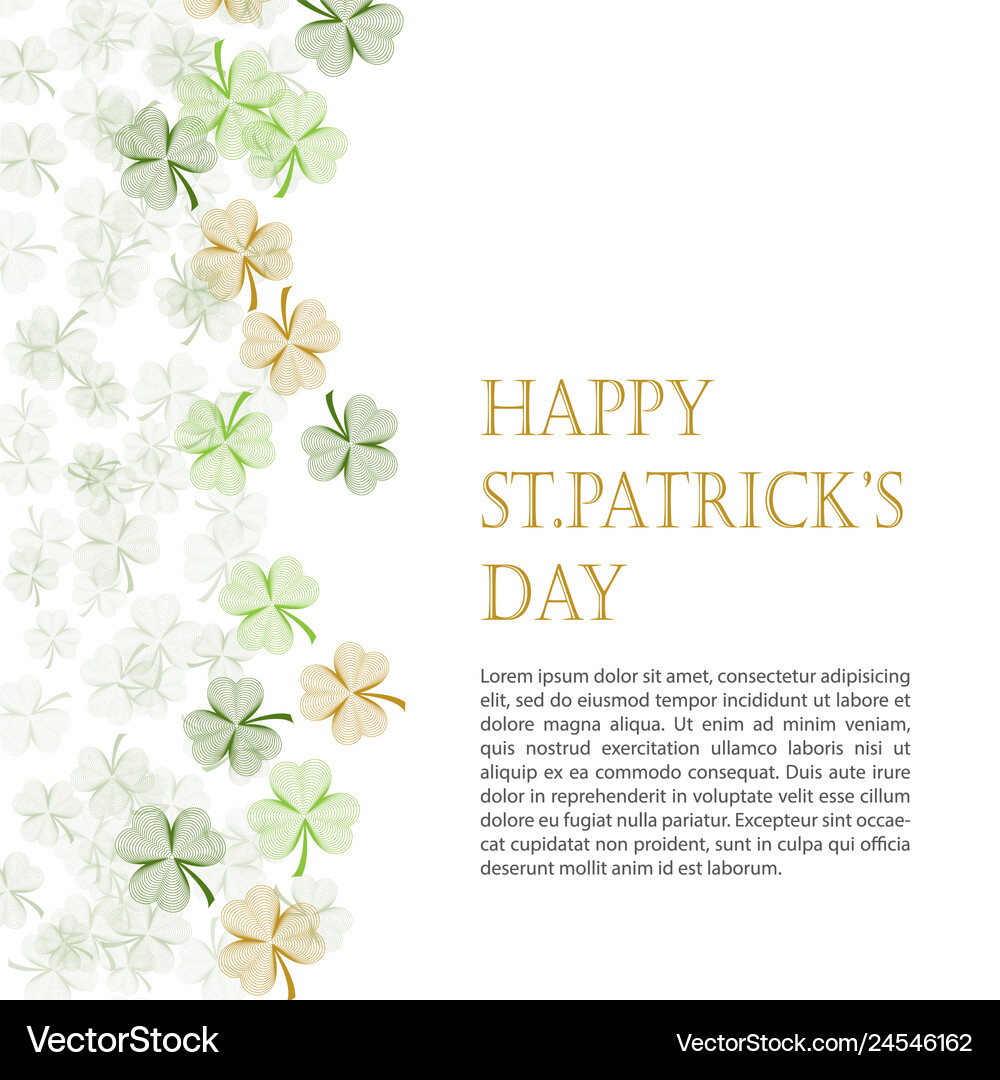 Greeting card happy st patricks day Royalty Free Vector
