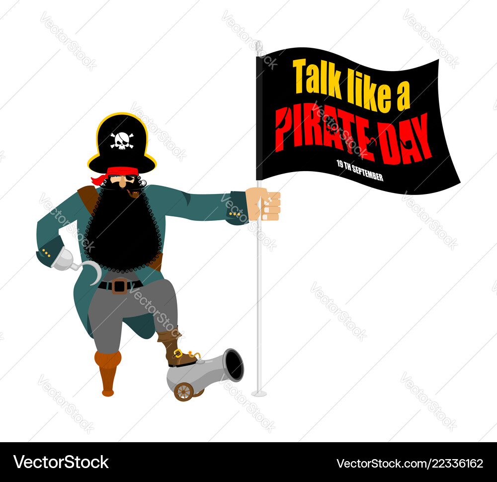International talk like a pirate day pirate hook Vector Image