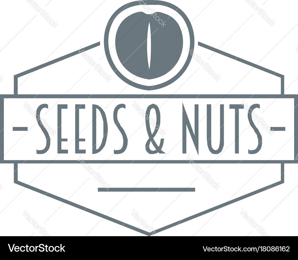 Nut and seed emblem logo vintage style Royalty Free Vector