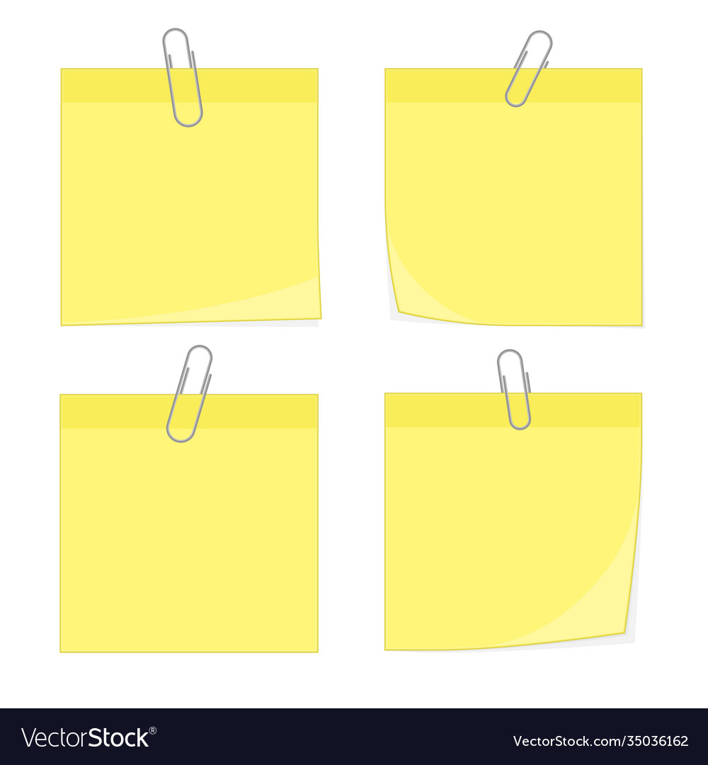 Paperclip with blank white notepaper Royalty Free Vector Paperclip with blank white notepaper Royalty Free Vector