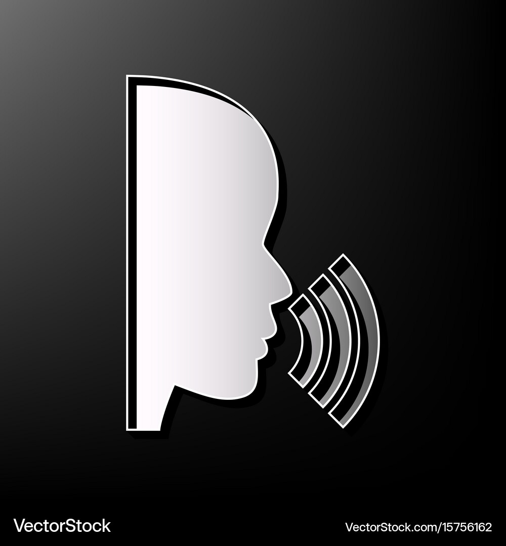 People speaking or singing sign gray 3d Royalty Free Vector
