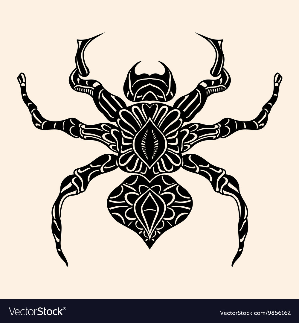 Spider with abstract pattern Royalty Free Vector Image