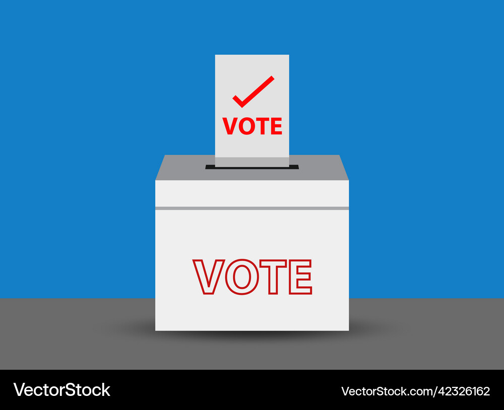 Voting paper in the ballot box Royalty Free Vector Image