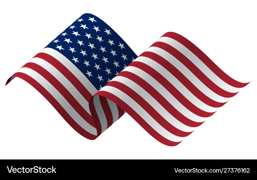 Waving flag united states Royalty Free Vector Image