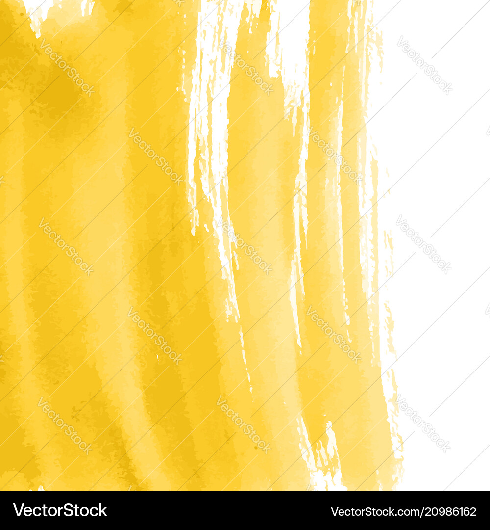 Yellow golden watercolor texture background Vector Image