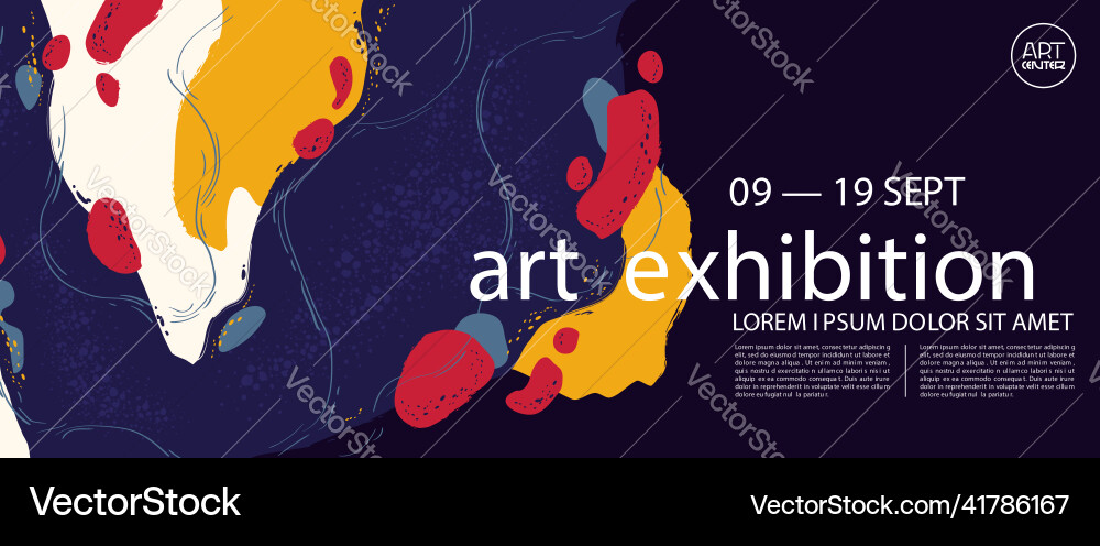 Art exhibition banner invitation to exposition Vector Image