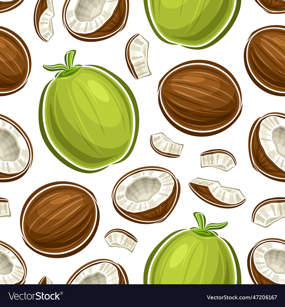 Coconut seamless pattern Royalty Free Vector Image