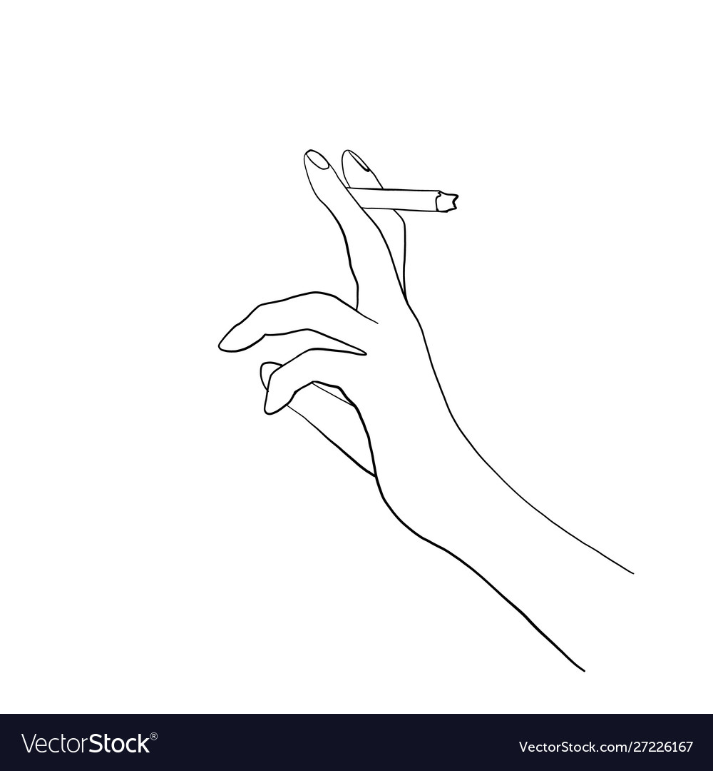 Continuous single drawn one line hand Royalty Free Vector