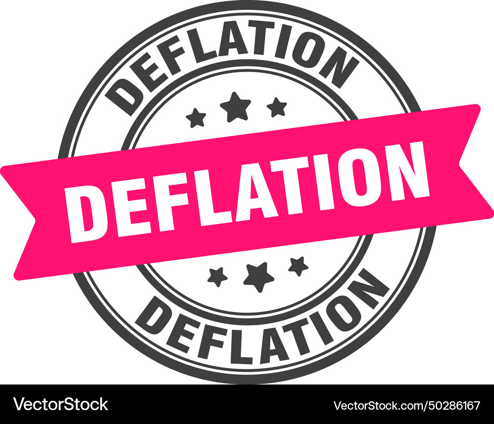 Deflation stamp label on transparent Royalty Free Vector