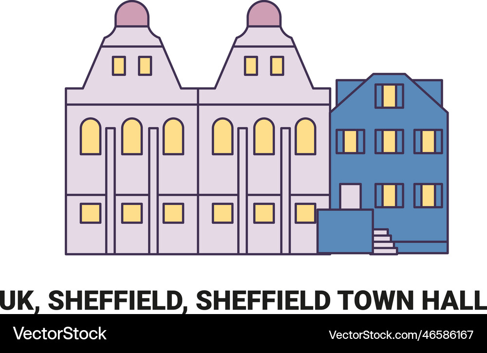 England sheffield town hall travel Royalty Free Vector Image